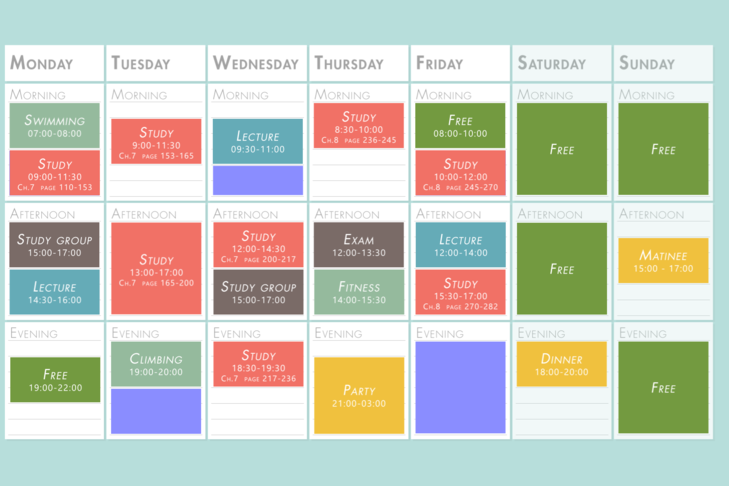 Make your own week plan
